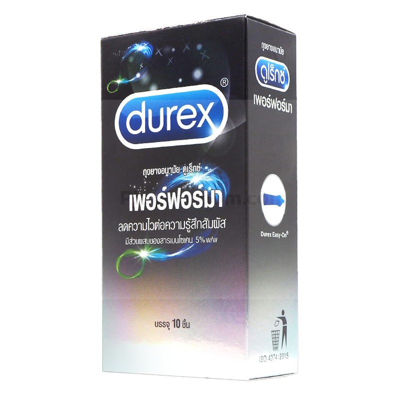 Durex Performa condoms delay ejaculation contains one box.