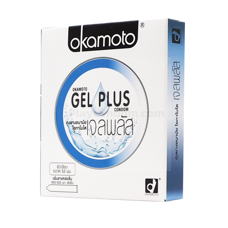 Okamoto Gel Plus condoms very juicy. Add lubricant 40.00 Baht