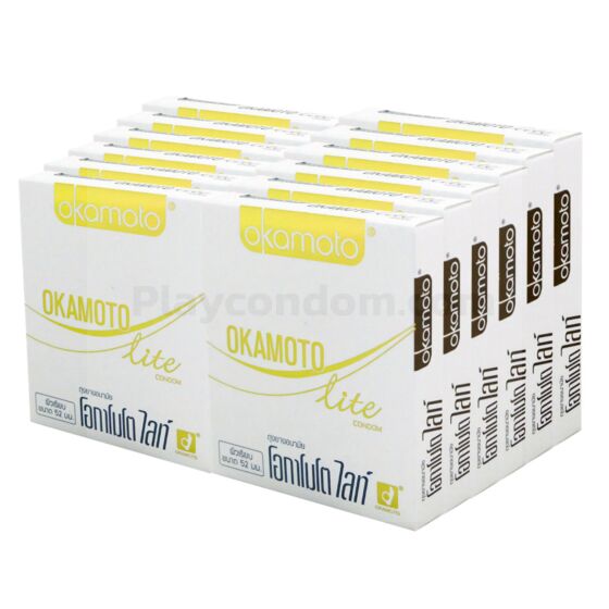 Okamoto Lite condoms ultra slim one dozen (12 boxes) 540 baht.
